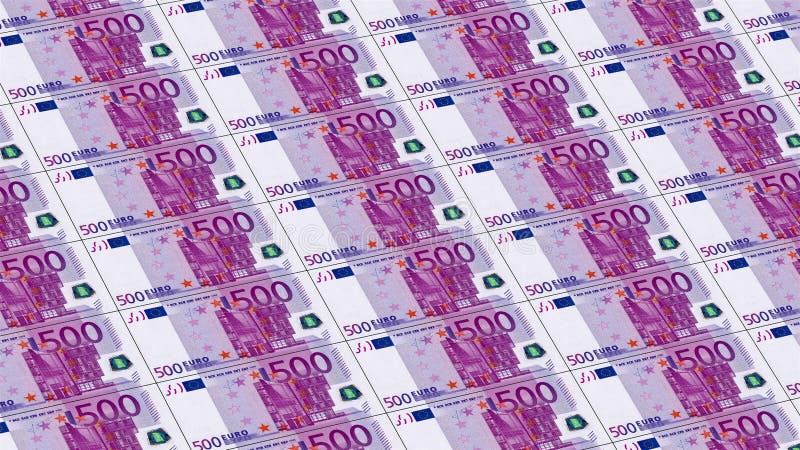 500 Euro Banknote. Moving Left Upwards. Looped Animation Stock Video ...