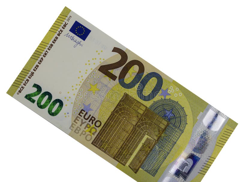 200 Euro Banknote on White Background Stock Photo - Image of bill ...