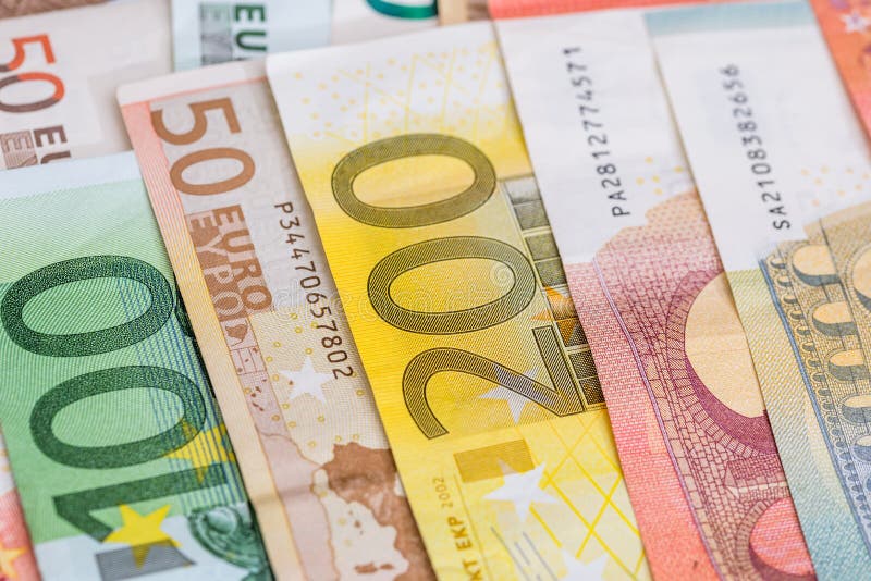 All Current Euro Notes One after Another Stock Photo - Image of cost ...