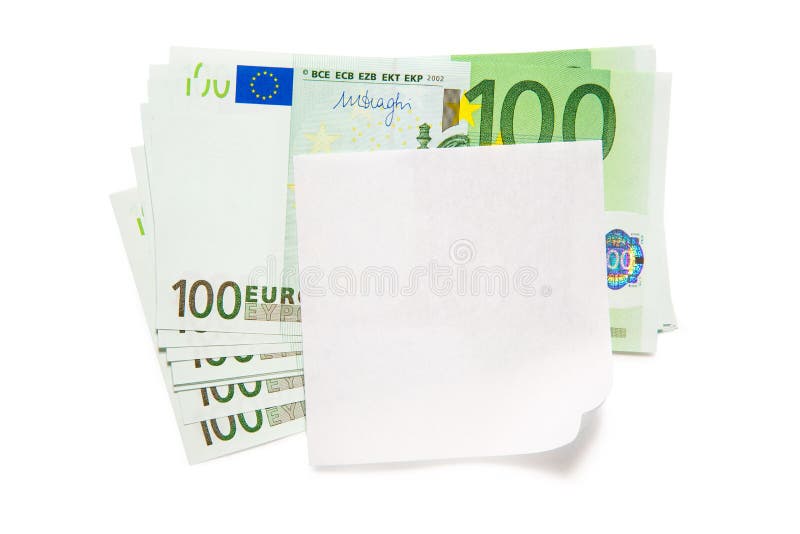 Euro Banknotes and Blank Paper Stock Photo - Image of paper, note: 87262860