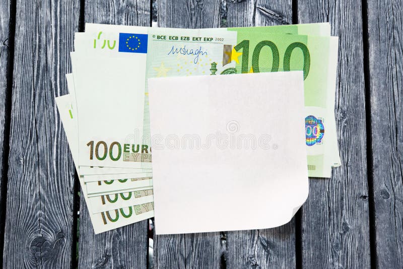Euro Banknotes and Blank Paper Stock Image - Image of finance, paper ...