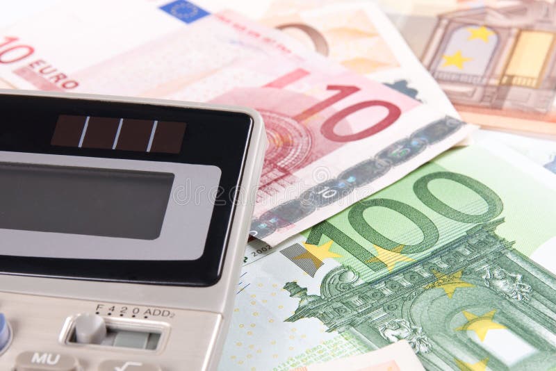 Euro Banknotes and Calculator Stock Image - Image of business, capital ...