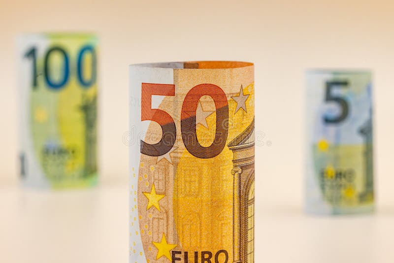 Euro Banknotes on Display in the Studio Stock Photo - Image of focus ...