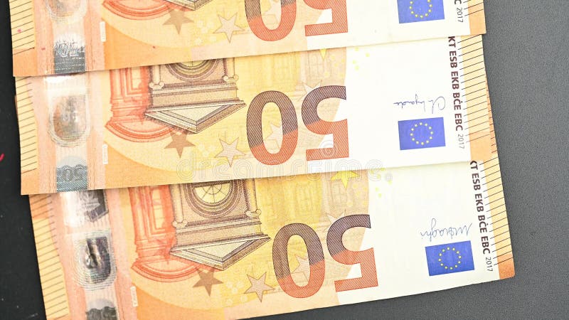 Euro Banknotes of Various Denominations and Euro Cents.Real Euro Money ...