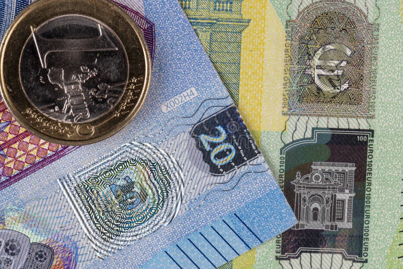 Euro Banknotes of the European Union Close-up Stock Image - Image of ...