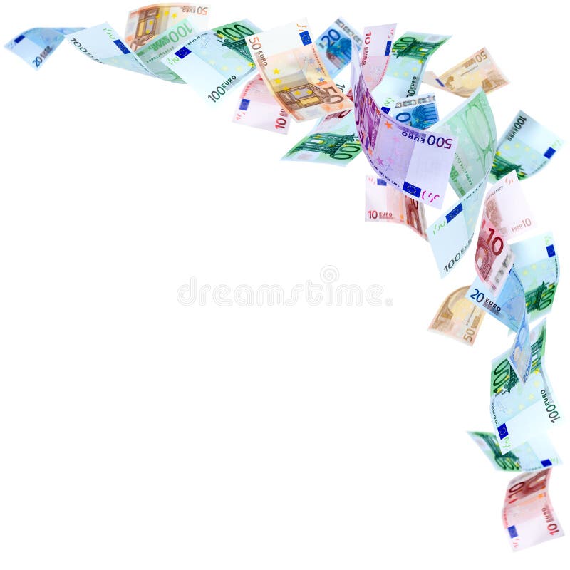 Flying Euro banknotes stock illustration. Illustration of finance ...