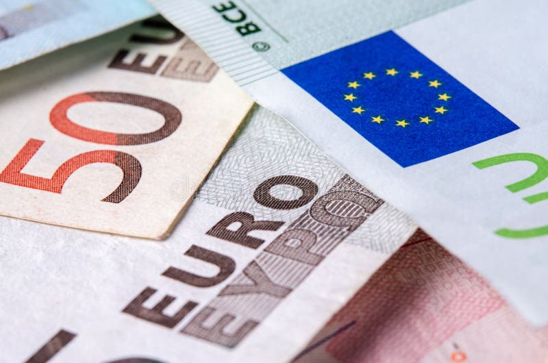 Euro Banknotes from the First Series of Various Denominations. Stock ...