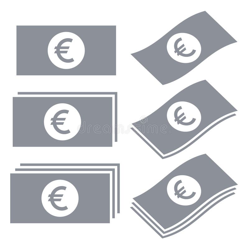 Euro banknotes icons stock vector. Illustration of commercial - 89324277