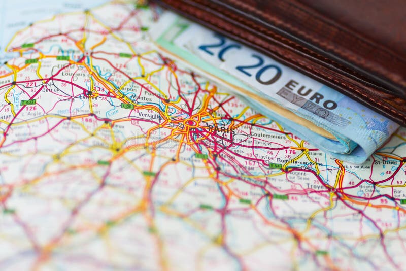 Euro Banknotes on a Geographical Map of Berlin Stock Photo - Image of ...