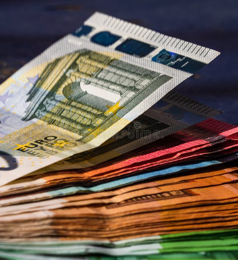 Euro Banknotes Isolated. Stack of Euro Money Close Up Photo Stock Photo ...
