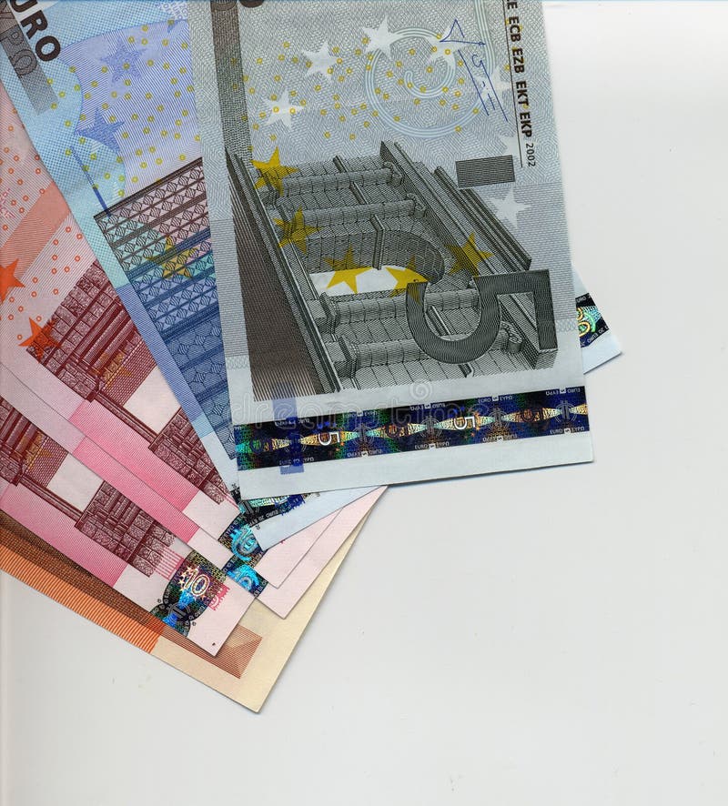 Euro Banknotes Over White Background Stock Photo - Image of spend ...