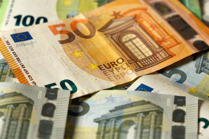 Euro Banknotes. Table Covered with Banknotes Stock Image - Image of ...