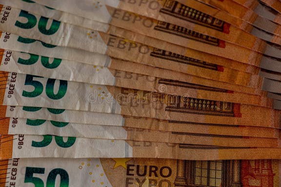 50 euro banknotes on table stock photo. Image of finance - 176760328
