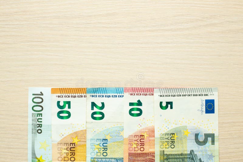 Euro Banknotes on the Table. Top View Stock Photo - Image of income ...