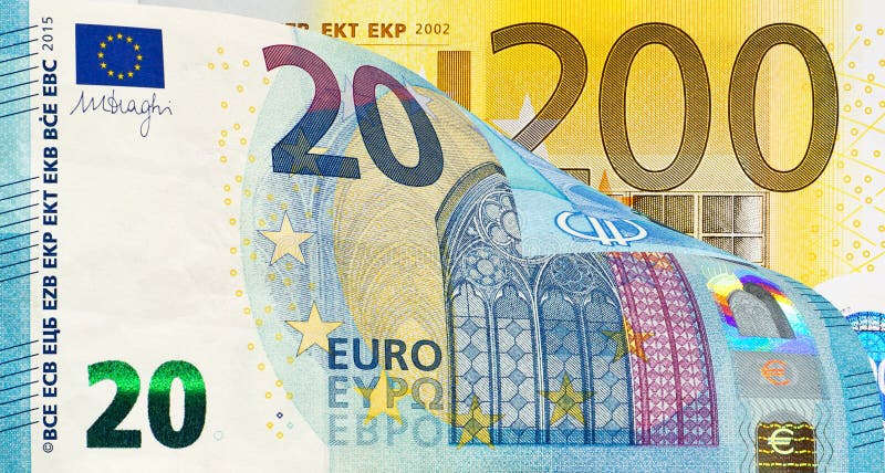 Twenty and Two Hundred Euro Banknotes Stock Photo - Image of financial ...