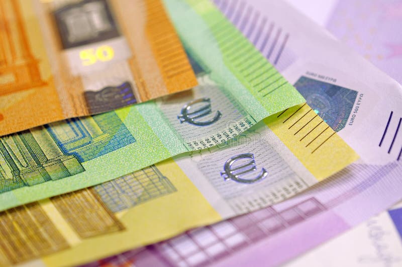 Euro Banknotes of Various Denominations Stock Image - Image of exchange ...