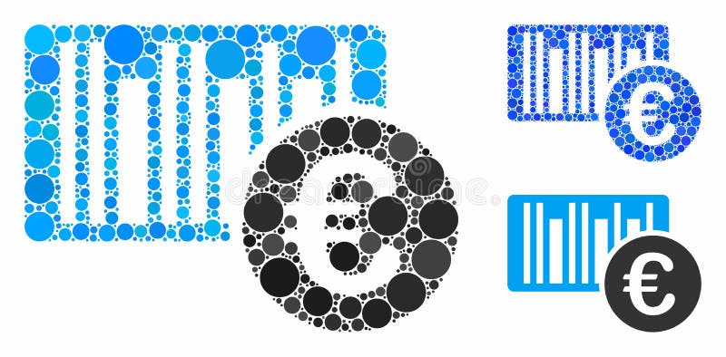 Euro Bar Code Price Mosaic Icon of Circles Stock Illustration ...