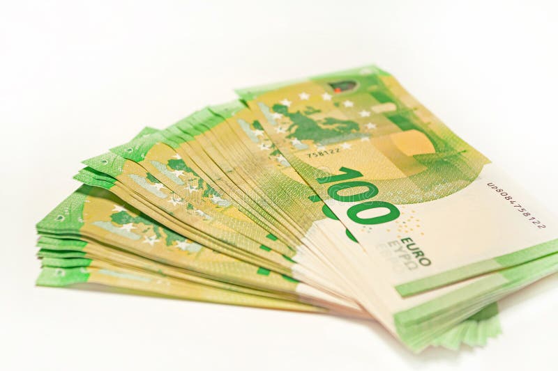 Euro, Big Wad of Money. Stack of 100 Euro Banknotes Stock Photo - Image ...
