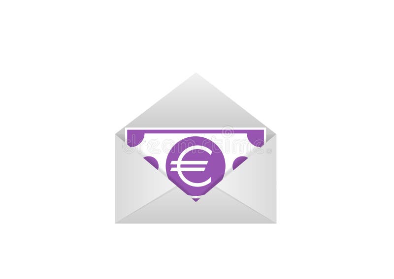 Euro bill in envelope stock vector. Illustration of design - 90417290