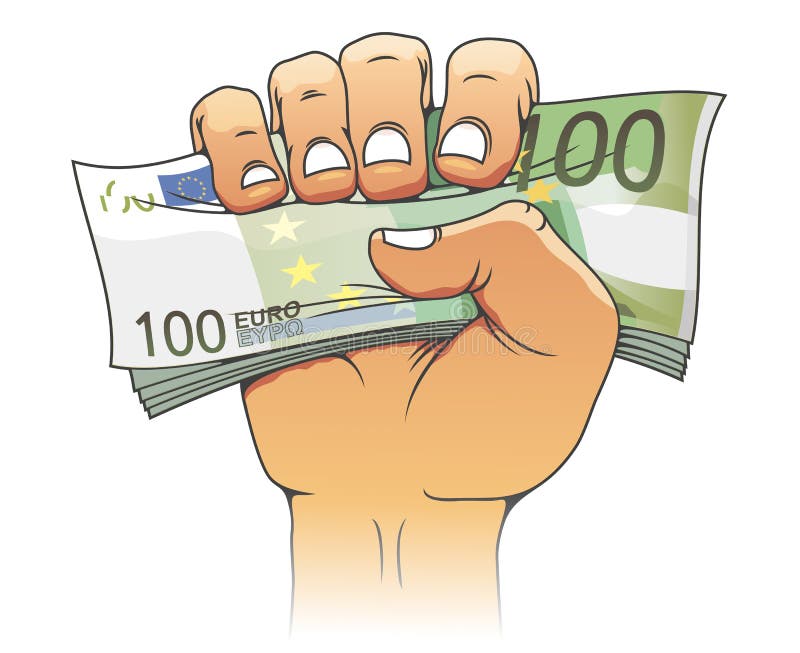 Un Billet D'euro Dans La Main D'une Personne Illustration de Vecteur ...