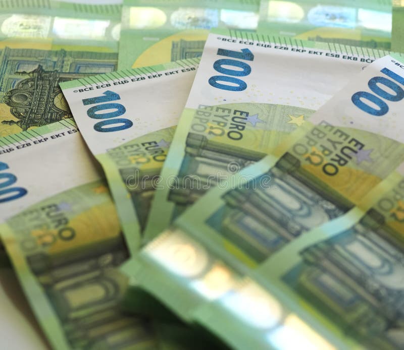 Euro Bills or Banknotes 100 Euros Stock Image - Image of money, note ...