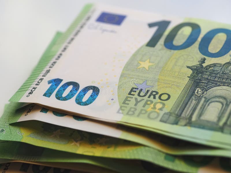 Euro Bills or Banknotes 100 Euros Stock Image - Image of inflation ...