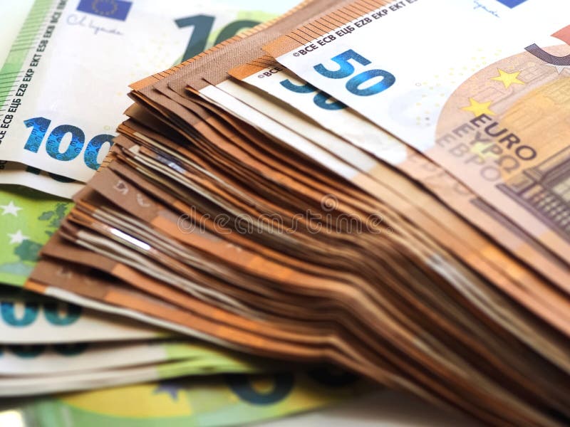 Euro Bills or Banknotes 100 and 50 Euros Stock Image - Image of finance ...