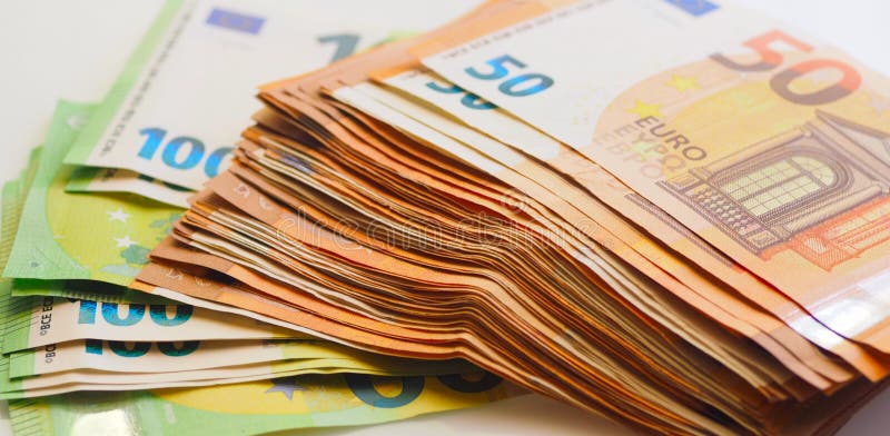 Euro Bills or Banknotes 100 and 50 Euros Stock Image - Image of economy ...