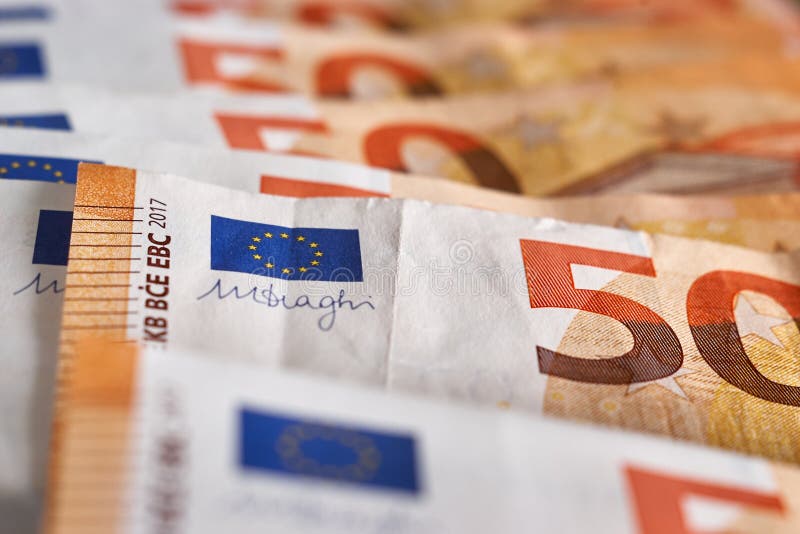 50 Euro Bills Euro Banknotes Money Close Up Horizontal Stock Photo ...