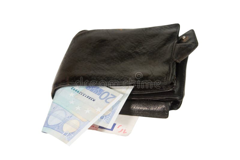 Euro Bills in a Leather Wallet Stock Photo - Image of black, finance ...