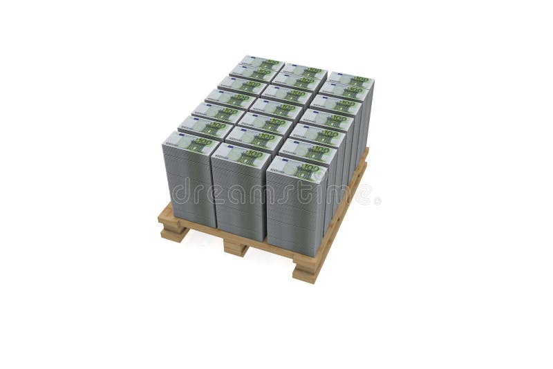 Stack of Money with Pallete Stock Photo - Image of cash, euro: 28911868