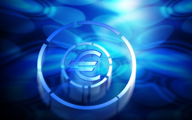 Euro in blue light stock illustration. Illustration of invest - 6244358