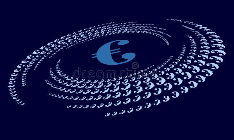 Euro Blue Sign in Circle Form. Halftone Effect with EU Currency Sign ...