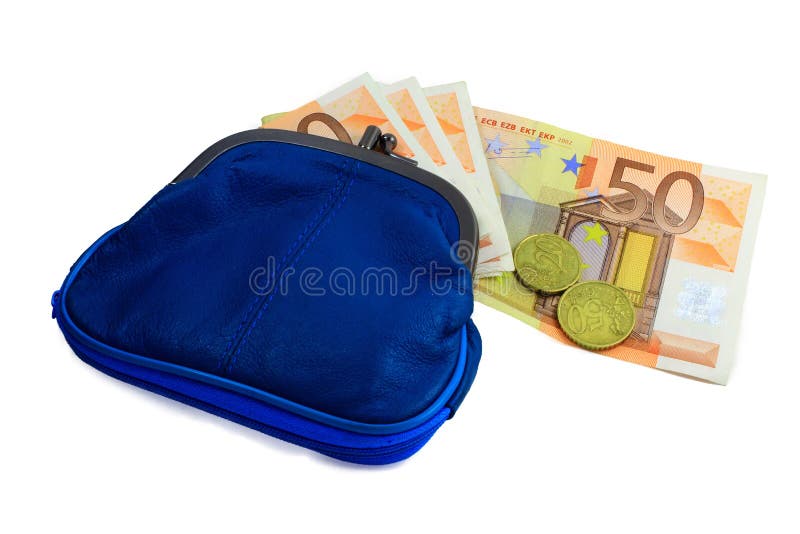 Euro in blue wallet stock photo. Image of high, currency - 26352284