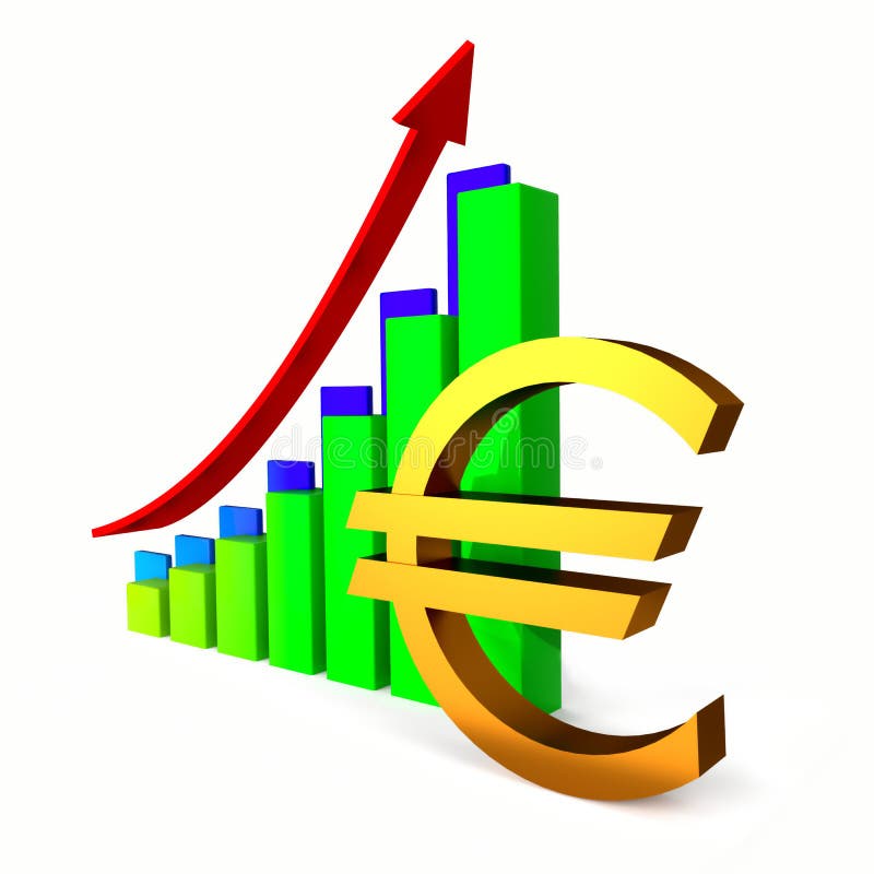 Euro business chart bar stock illustration. Illustration of sign - 56968189
