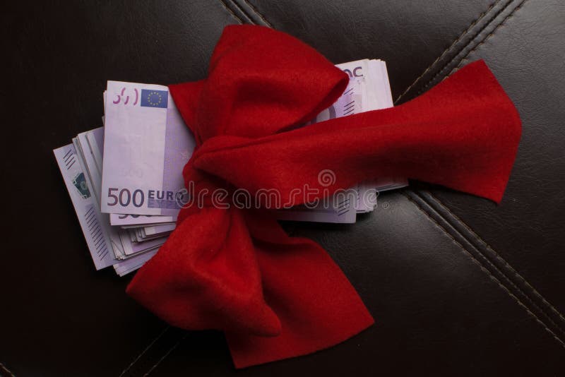 Euro cash gift bow stock photo. Image of spending, price - 110711666