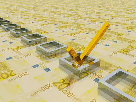 Euro Check Mark stock illustration. Illustration of currency - 31803795