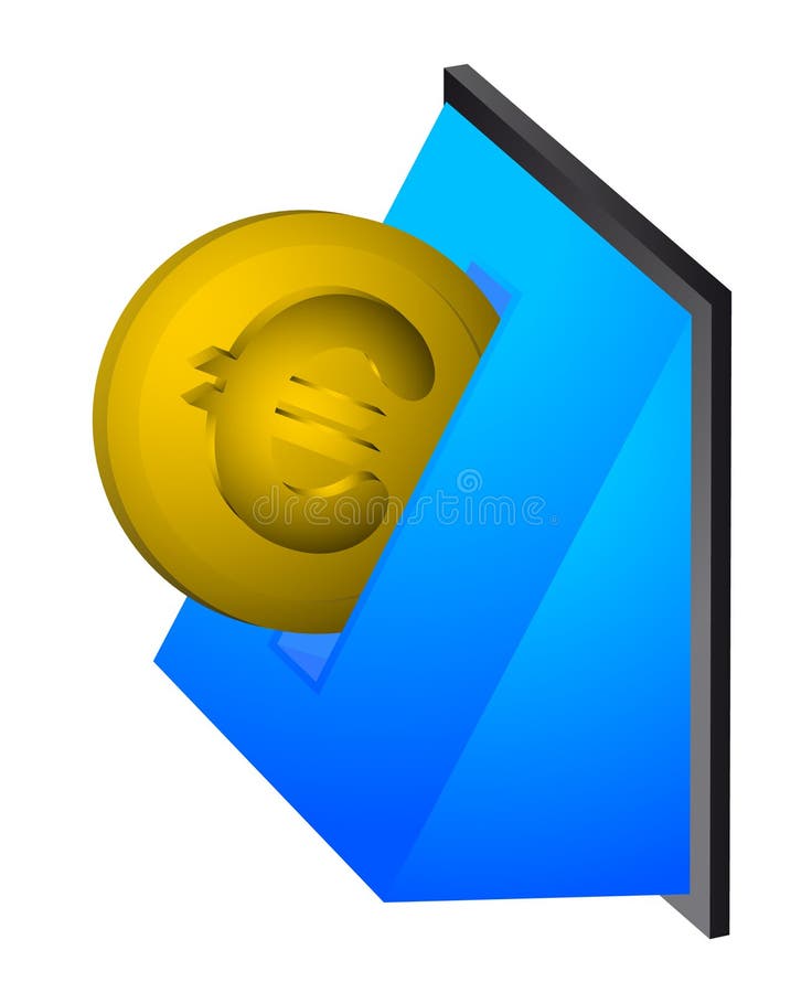 Euro coin stock vector. Illustration of euro, slot, currency - 21092807