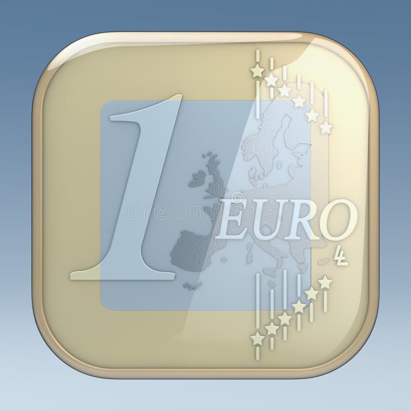 Euro coin app stock illustration. Illustration of gradient - 51400335