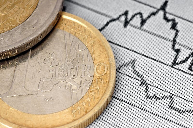 Euro coin and chart. stock image. Image of financing - 26501899
