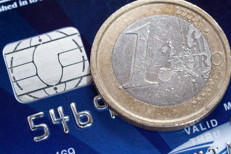 Euro coin and credit card stock image. Image of coin - 14766555