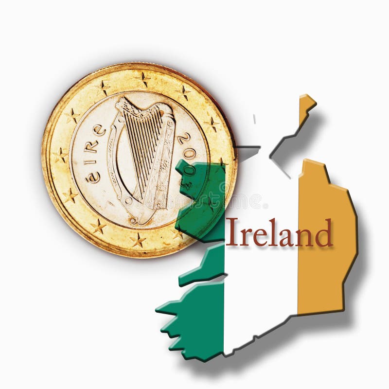 Irish Flag In Circle With Shamrocks Stock Illustration - Illustration ...