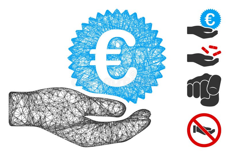 Euro Coin Offer Hand Web Vector Mesh Illustration Stock Illustration ... Euro Coin Offer Hand Web Vector Mesh Illustration Stock Illustration ...
