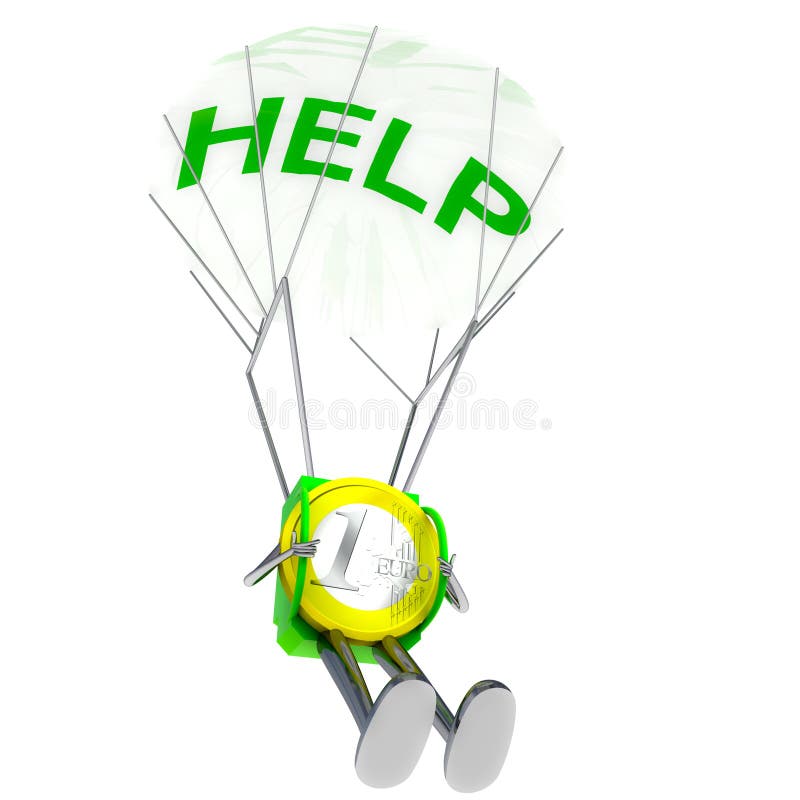 Euro Coin Paratrooper Bring Help Illustration Stock Illustration ...