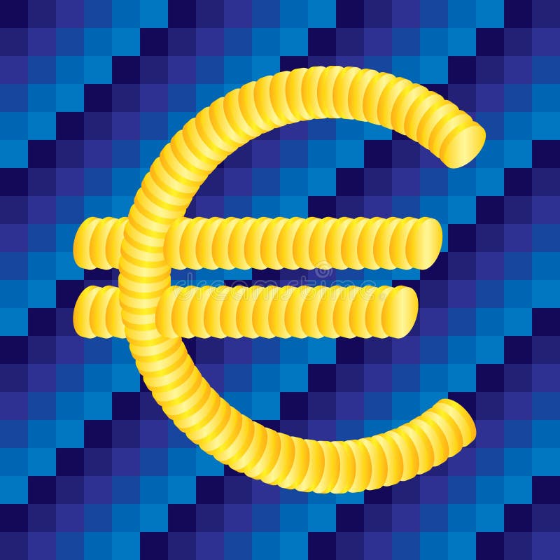 Euro coin sign stock vector. Illustration of yellow, symbol - 11009266