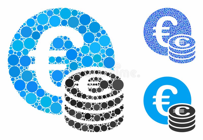 Euro Coin Stack Composition Icon of Spheric Items Stock Illustration ...