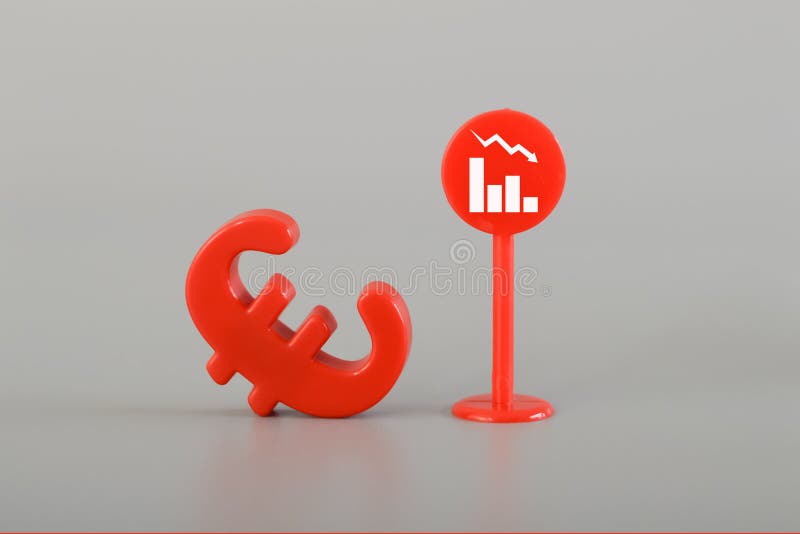 Euro Coin Symbol with Currency Market. Increase and Decrease Euro Money ...