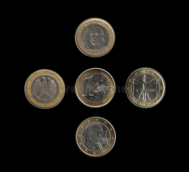 Euro Coin Isolated on White Stock Photo - Image of richness, currency ...