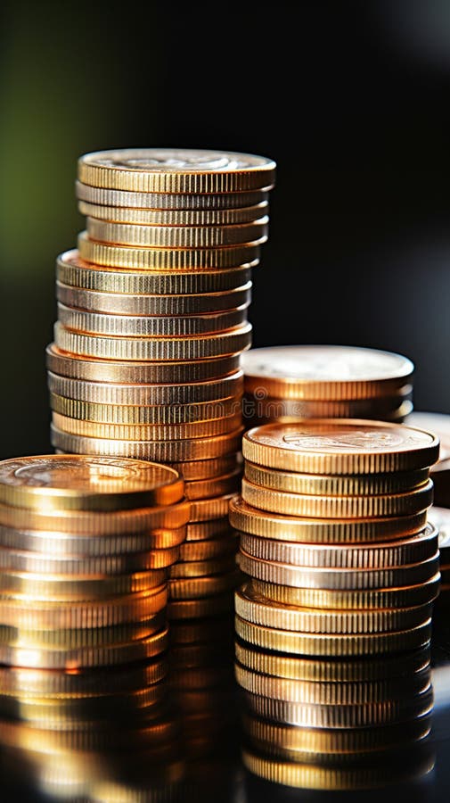 Euro Coins Arranged in Diverse Stacks, Each Stack Striking a Unique ...