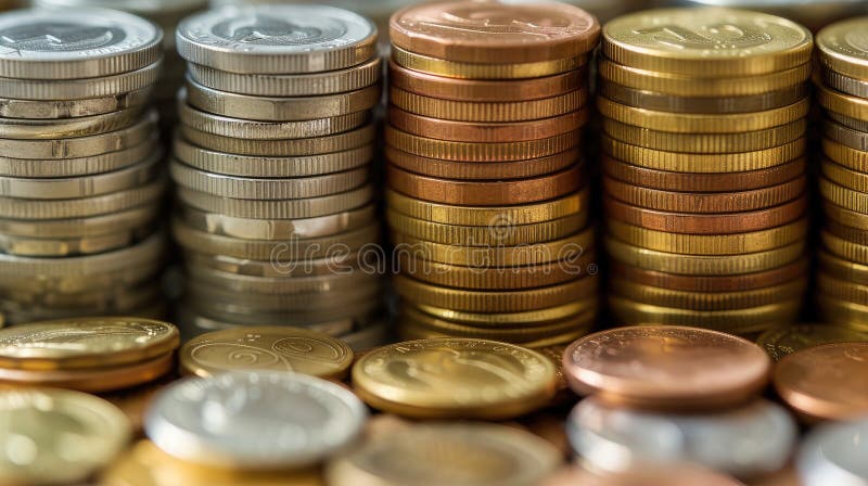 Euro Coins Arranged in Various Positions, Highlighting the Unique ...